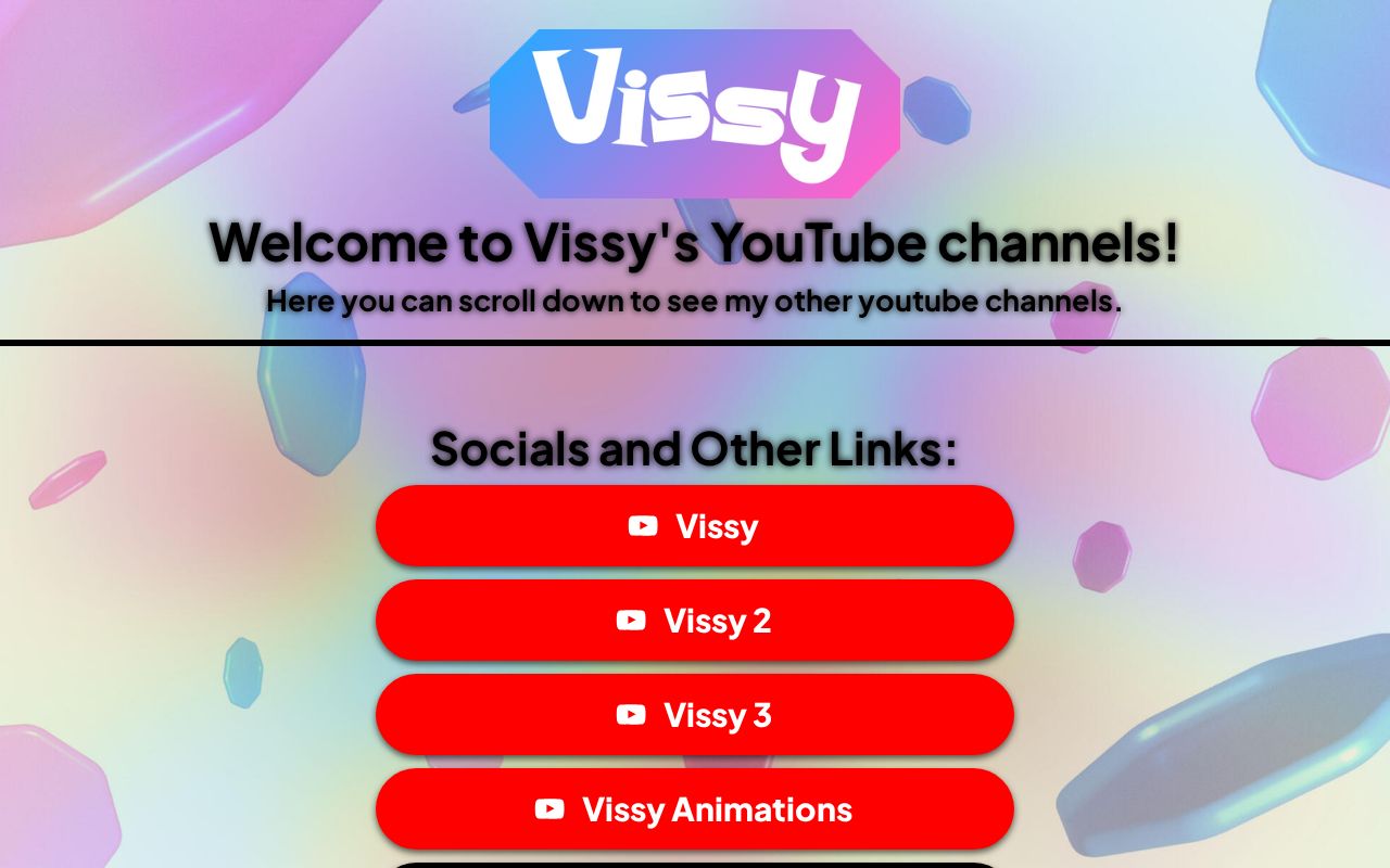 Vissy's Carrd Website (YouTube Channels)